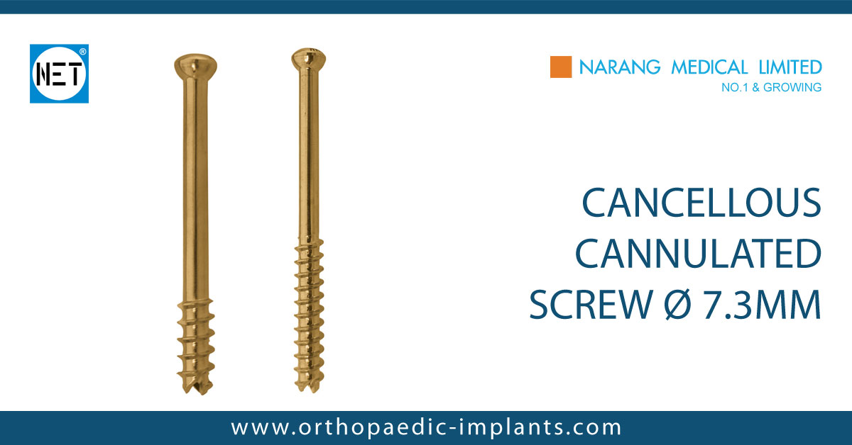 Ø 7.3mm Cancellous Cannulated Screw - 16mm Thread, Ø 7.3mm Cancellous ...